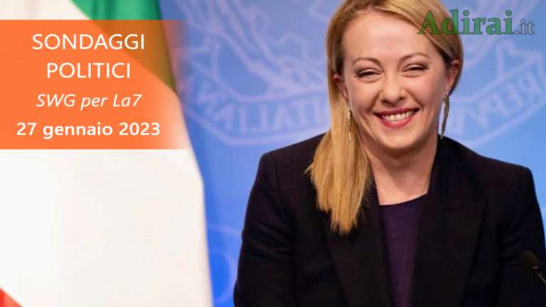 Ultimi Sondaggi Politici 27 gennaio 2023 SWG per LA7 Ultimi Sondaggi Politici 27 gennaio 2023 SWG per LA7